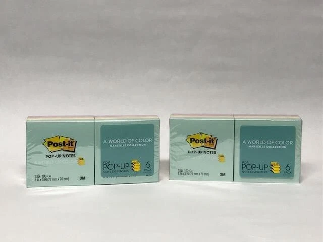 POST-IT POP-UP REFILL Notes, 3X3 Marseille Collection ,Pastel Colors ...