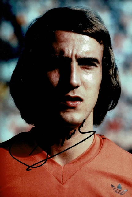FOTO FIRMATA JOHAN Neeskens 12X8 firma originale olandese AFTAL COA ...