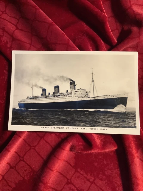 CUNARD STEAMSHIP COMPANY "RMS Queen Mary" ORIGINAL Real Photo POST CARD ...