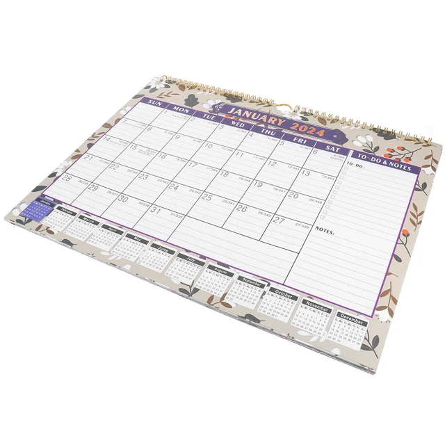 CALENDRIER MURAL CALENDRIER anglais Calendrier mensuel Calendrier mural ...