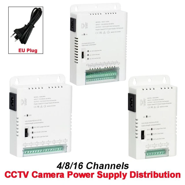 4/8/16 CHANNELS POWER Supply Distribution 90V-264VAC Input AC/DC Power ...
