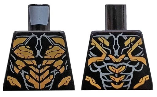 LEGO 973PB3060 TORSO Armor with Gold Scales and Dark Bluish Gray Lines ...