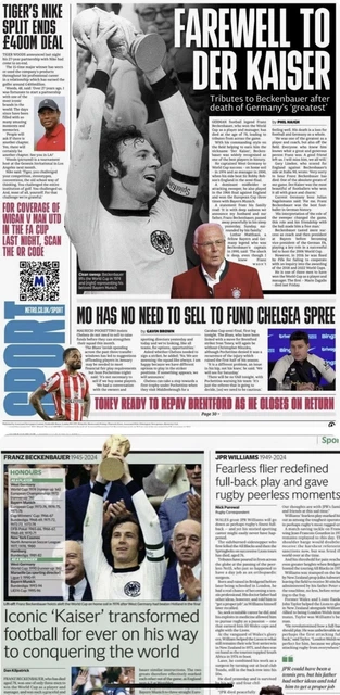 FRANZ BECKENBAUER TRIBUTE Der Kaiser RIP Football Germany UK News ...