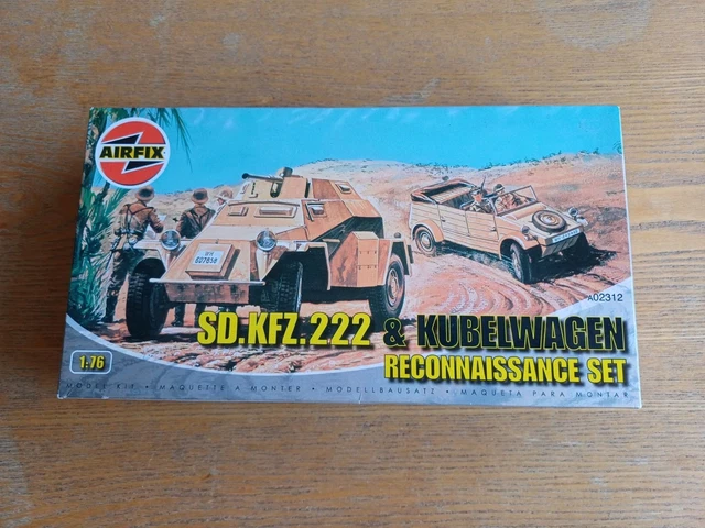 AIRFIX 02312-6 SD.KFZ.222 & Kubelwagen Recon Set 1/76 Scale 1978 Model ...
