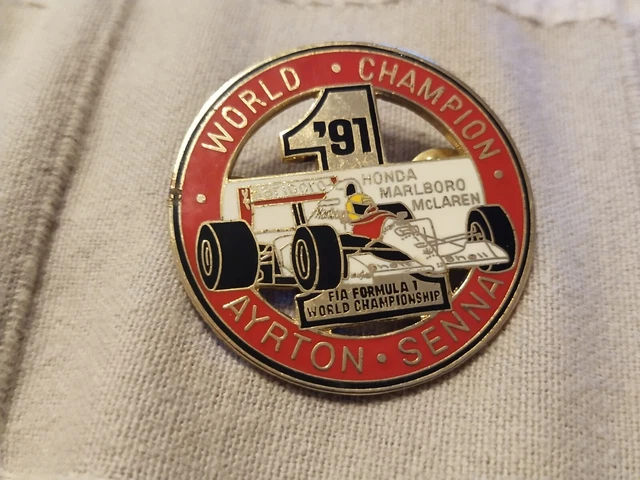 PIN'S F1. FORMULA One. Ayrton Senna World Champion 91..Honda Marlboro ...