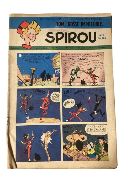 ANCIENNE REVUE SPIROU Vintage Bande Dessinée Livre Pas Lucky Luke Astérix 1952 EUR 4,00 ...