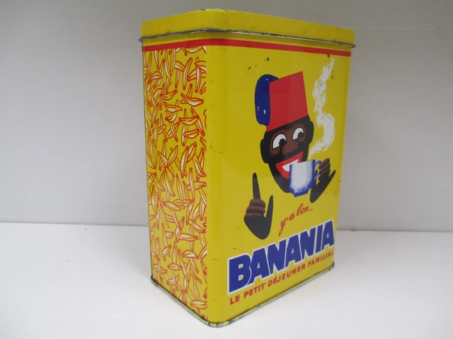 BANANIA CACAO Y'A Bon Boite Lithographiée en Tole 1 kg Vintage années ...
