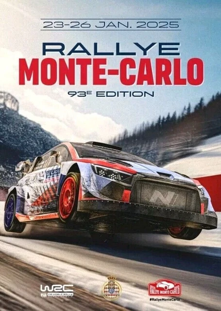 WRC MONTE CARLO Rally (Rallye Monte-Carlo) 2025 poster print - 8" x 12 ...