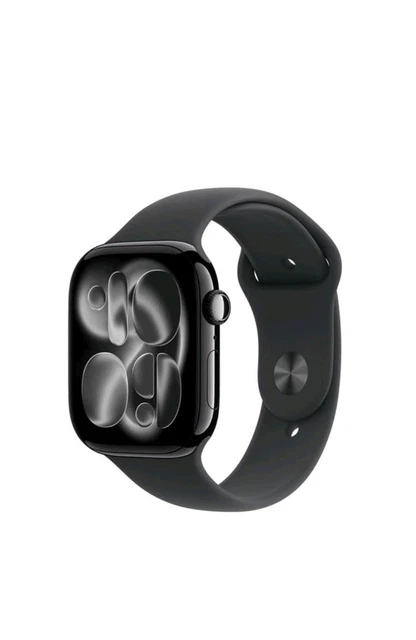 APPLE WATCH SERIES 11 GPS 46mm Jet Black Aluminum Case Sport Band M/L ...