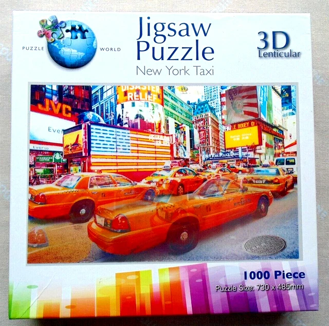 NEW! PUZZLE WORLD: 'New York Taxi' 3D Lenticular 1000 Piece Jigsaw ...
