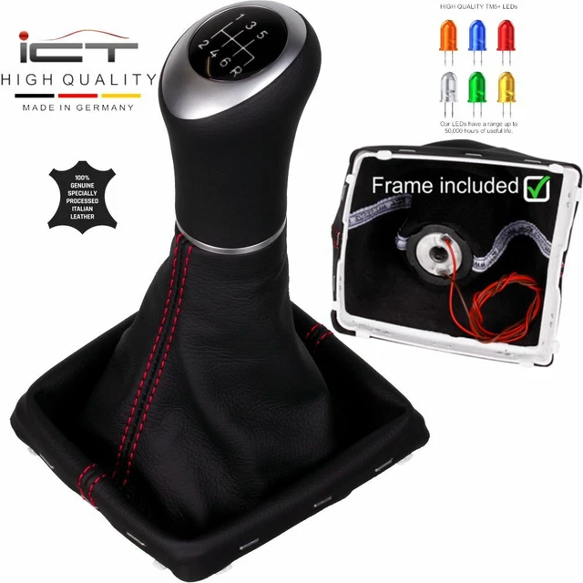 ICT LEATHER SHIFT Button Fits Nissan Navara D40 Pathfinder LED Seam Red C103 £103.58 - PicClick UK