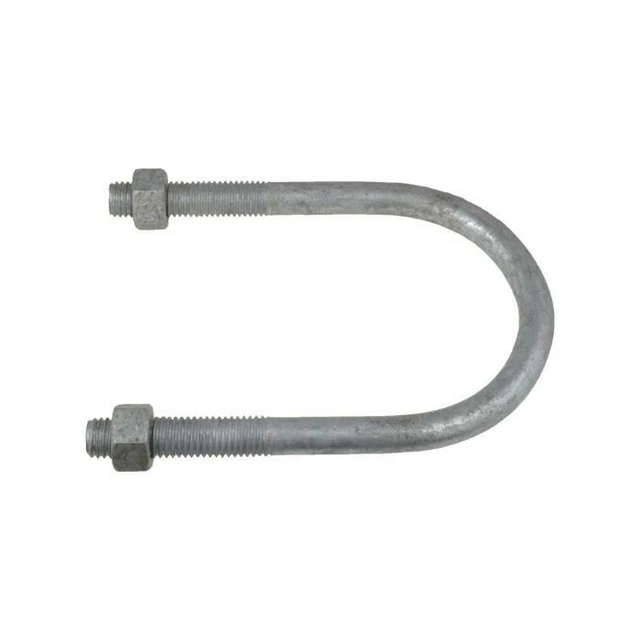 QTY 10 ROUND U Bolt M10 (10mm) x 48mm ID x 100mm Long Galvanised HDG ...