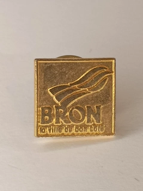 PIN'S VINTAGE BRON - "La ville du bon côté" - Émaillé doré EUR 6,00 ...