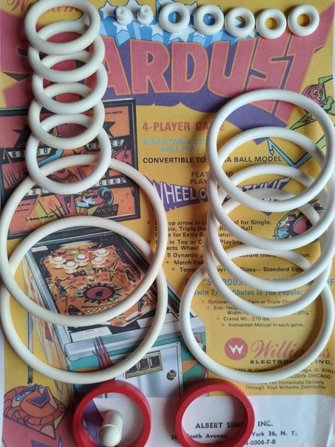 KIT CAOUTCHOUC (ÉLASTIQUE) pour flipper STARDUST WILLIAMS EM 1971 ...