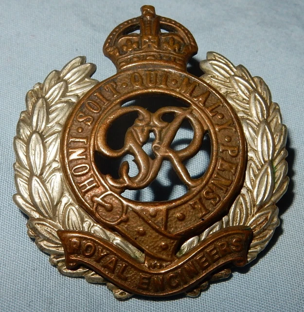 WW2 ROYAL ENGINEERS Cap Badge Military Kc Vi Metal George Vi World War ...