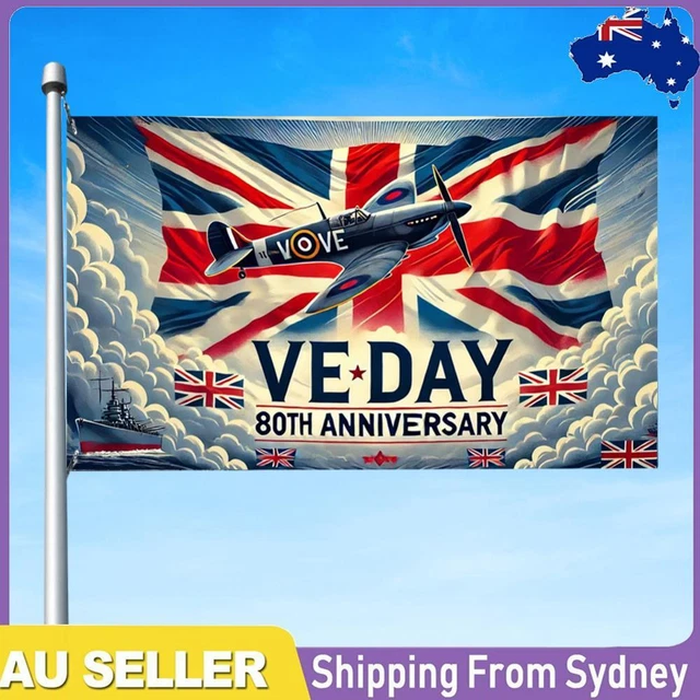 2025 VE DAY 80th Anniversary Flag 80 Years VE Day Cloth Flag OZ $14.09 ...