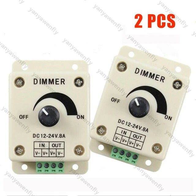 LED DIMMER PWM Controller 12V-24V 8A DC Brightness Controller Light ...