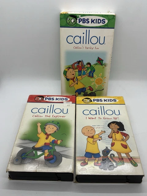 CAILLOU PBS KIDS VHS Lot - Caillou The Explorer, I Want To Grow-up ...
