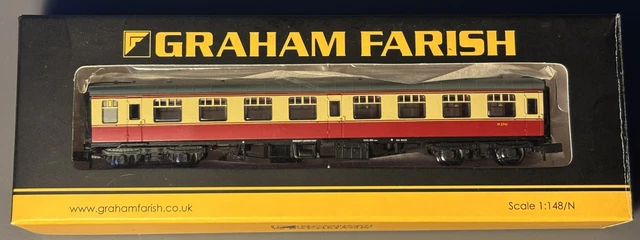 GRAHAM FARISH 374-010 N Gauge MK1 SO Coach BR Crimson & Cream – Brand ...