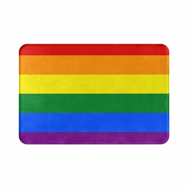 LGBQ FLAG NON-SLIP Doormat Kitchen Mat Rainbow Balcony Carpet Welcome ...