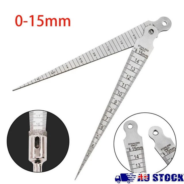 METRIC/IMPERIAL WEDGE FEELER Ruler 0-15mm Welding Taper Ruler Gap Gauge ...