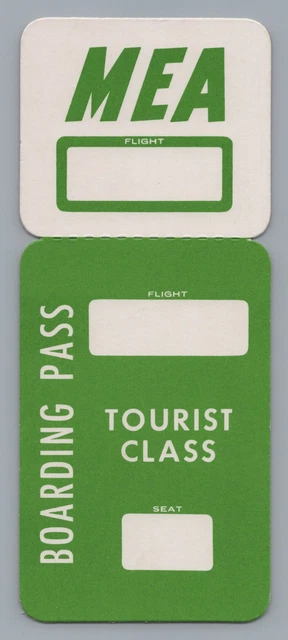 MEA MIDDLE EAST Airlines Boarding Pass Tourist Class Blank Unused ...