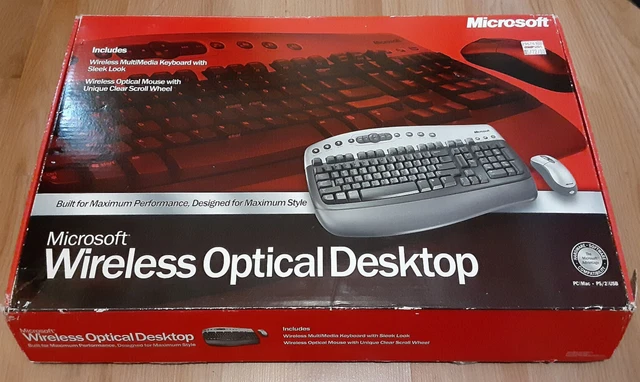 MICROSOFT WIRELESS OPTICAL Desktop Keyboard Mouse and receiver CE0560 ...