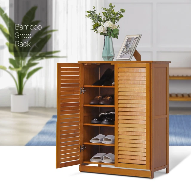 HOME 26&BROWN[ENTRYWAY SHOE CABINET]Bamboo 5-Tier Blind Door High Heel ...