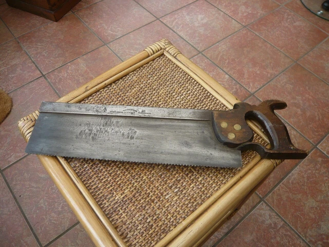 ANTIQUE VINTAGE MILITARY Carpenters Tool Wwi 14" Tenon Saw W Tyzack ...