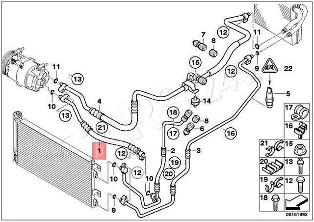 ORIGINAL BMW E85 E86 Coupe Refrigerant Discharge Hose Line 64506950780 ...