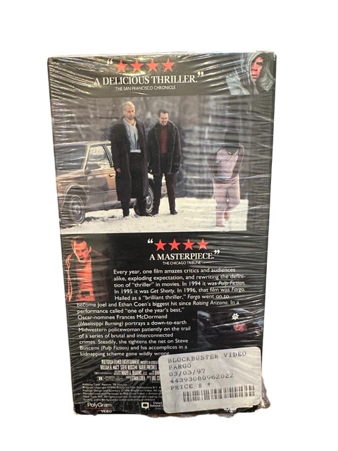 FARGO VHS 1996 Joel & Ethan Coen, Frances McDormand, William H. Macy, Buscem £7.35 - PicClick UK