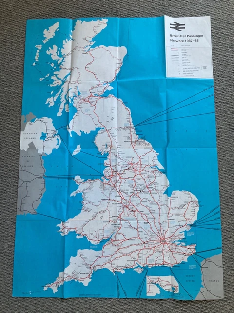RAILWAY MAP:BRITISH RAILWAYS Passenger Network Map 1987 - 88 £10.00 ...