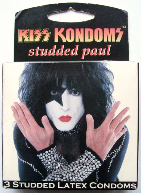 KISS CONDOMS X 3 Official Studded Paul Stanley US 2002 SEALED Box By ...