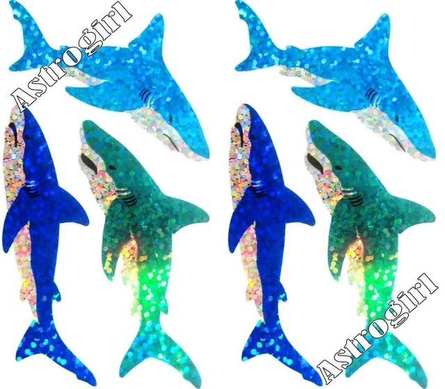 ~ SPARKLE SHARKS Blue Ocean Beach Fish Jaws Hambly Studio Glitter ...