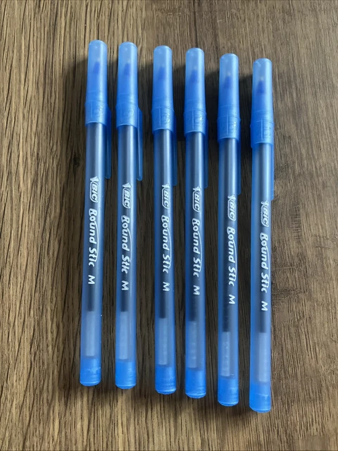BIC ROUND STIC 1.0mm Medium Blue Ballpoint Pens, CAPPED ( PKT 6 PENS )BRAND NEW £5.40 - PicClick UK