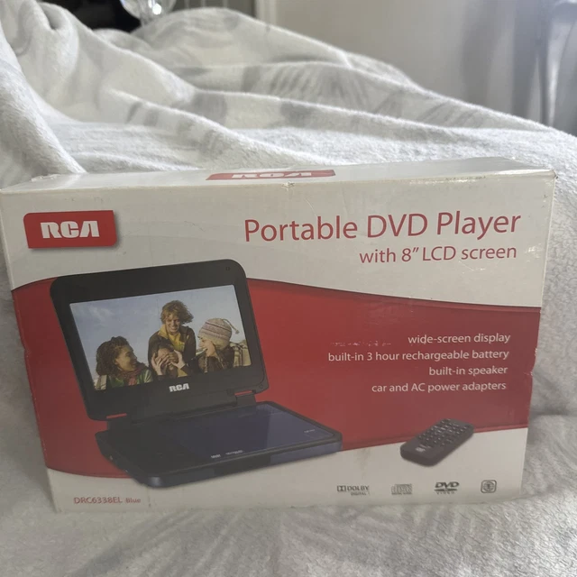 RCA DRC6338EL PORTABLE DVD Player with 8-Inch LCD Screen Blue New C4 ...