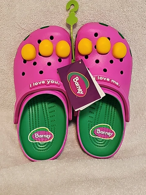 CROCS LIMITED EDITION Barney the Dinosaur Classic Clog Size J2 £23.84 ...