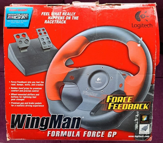 LOGITECH WINGMAN FORMULA Force GP Force Feedback Steering Wheel and ...