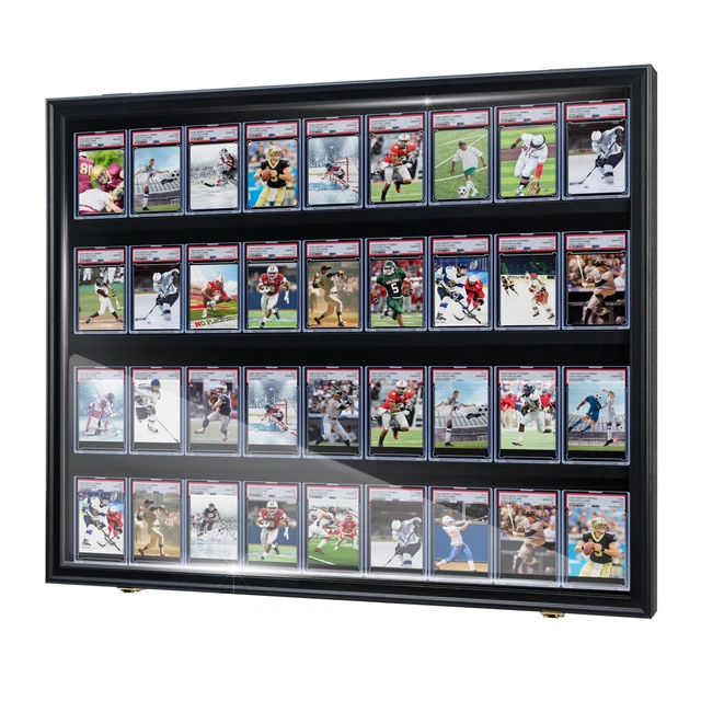 BASEBALL CARD DISPLAY Case-36 Graded Sports Card Display Frame,UV ...