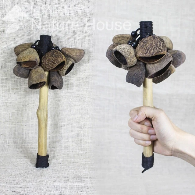 MUSICAL SHAKER PERCUSSION Seed Pod Maracas Indigenous Traditional ...