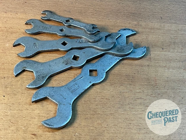 VINTAGE POPE 5PC AF Open Ended Spanner Set Australian Made Mechanic ...