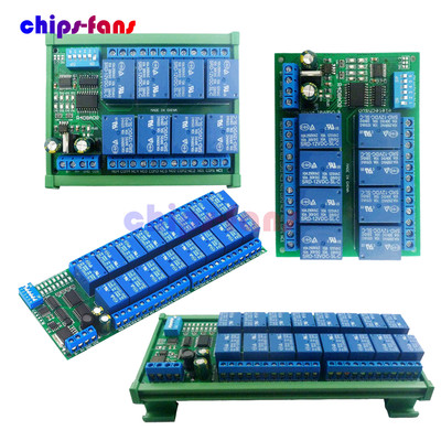 DC 12V 8/16CHANNEL RS485 Relay Modbus RTU Protocol Remote Control DIN ...