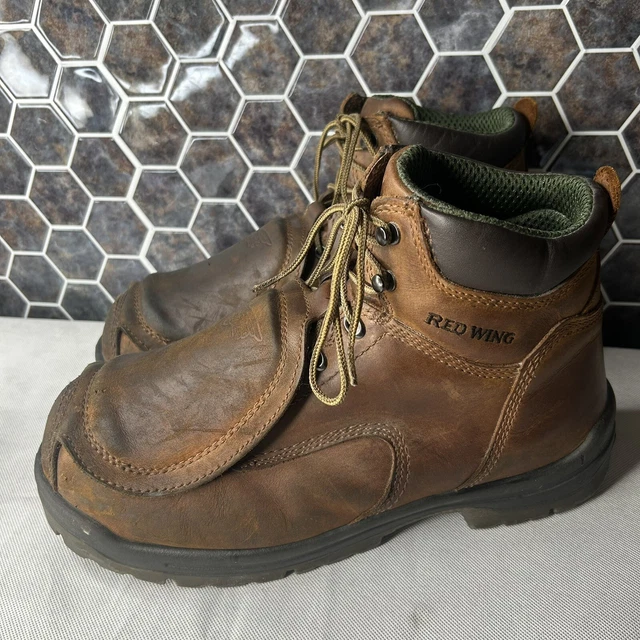 RED WING 4456 King Toe 6” Safety Toe External Metguard Size 12 Brown ...