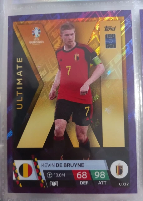 CARD ULTIMATE PURPLE Sapphire KEVIN DE BRUYNE TOPPS MATCH ATTAX EURO ...