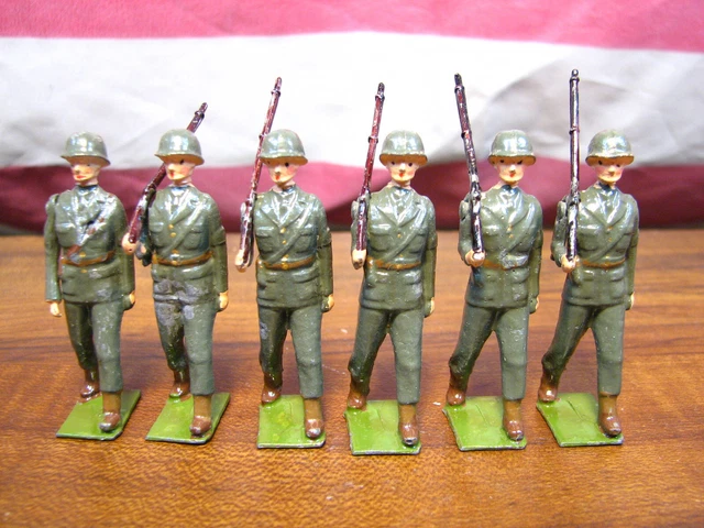 6 BRITAINS US Army Ww2 Korea Vietnam Infantry Soldiers And Officer All Marching £27.35 - PicClick UK