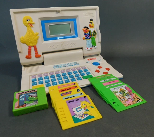 VTECH 1990'S SESAME Street Super Animated Talking Computer x10 Games AM ...