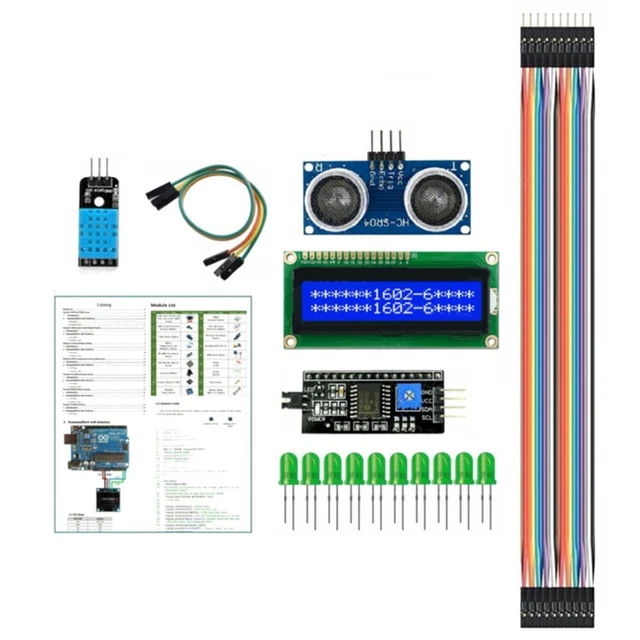 POUR ARDUINO KIT Accessoires Capteur HC SR04 V3.0 Résistance Démarreur Équipement EUR 31,20 ...
