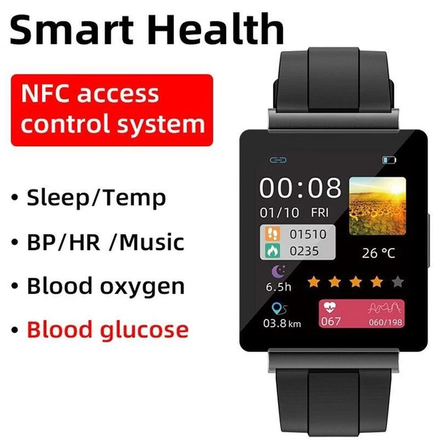 ECG NON INVASIVE Blood Glucose SmartWatch Body Temperature Blood Oxygen ...