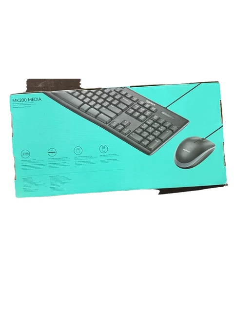 : LOGITECH MK200 Media Corded Keyboard and Mouse Combo USB Plug $20.44 ...