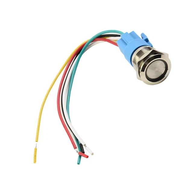 SWITCH PUSH BUTTON Switch 19mm IP65 LED Latching Self-locking ...